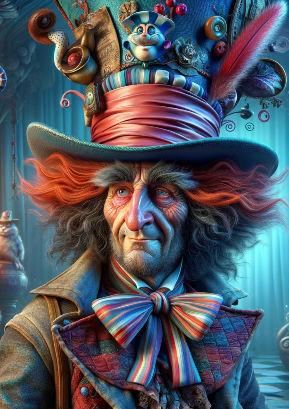 Sticker Sheet / Greeting Card – Mad Hatter Alice In Wonderland Full Ca ...