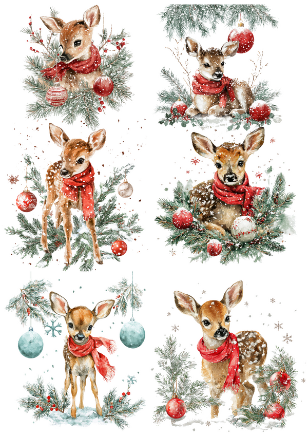 Sticker Sheet / Greeting Card – Christmas Deer Collage Cat. No. 4896 ...