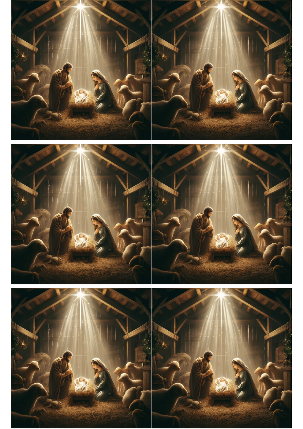 Sticker Sheet / Greeting Card – Jesus In The Stable Of Bethlehem, Coll ...